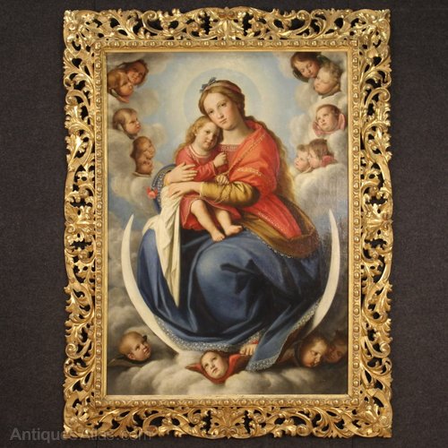 Antiques Atlas - Antique Italian Painting Immaculate Conception