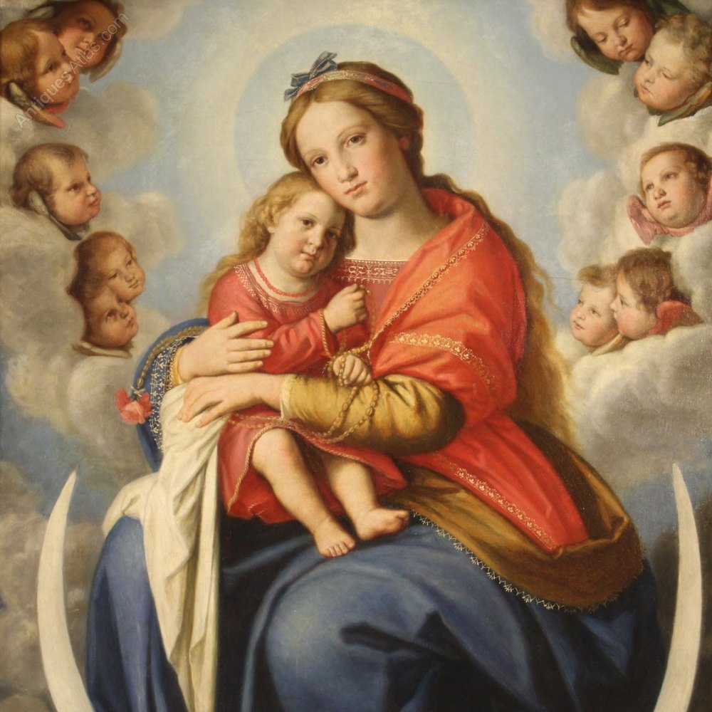 Antiques Atlas - Antique Italian Painting Immaculate Conception