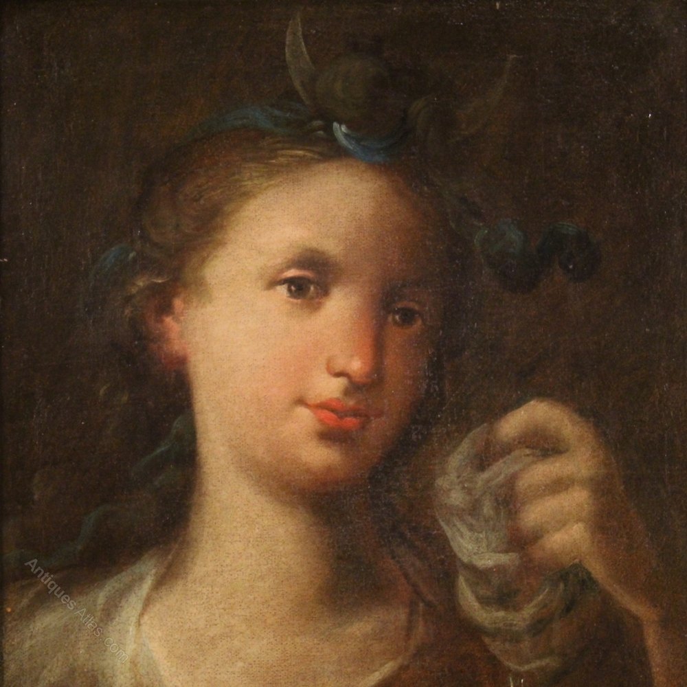 Antiques Atlas - Antique Italian Painting Portrait Of Diana