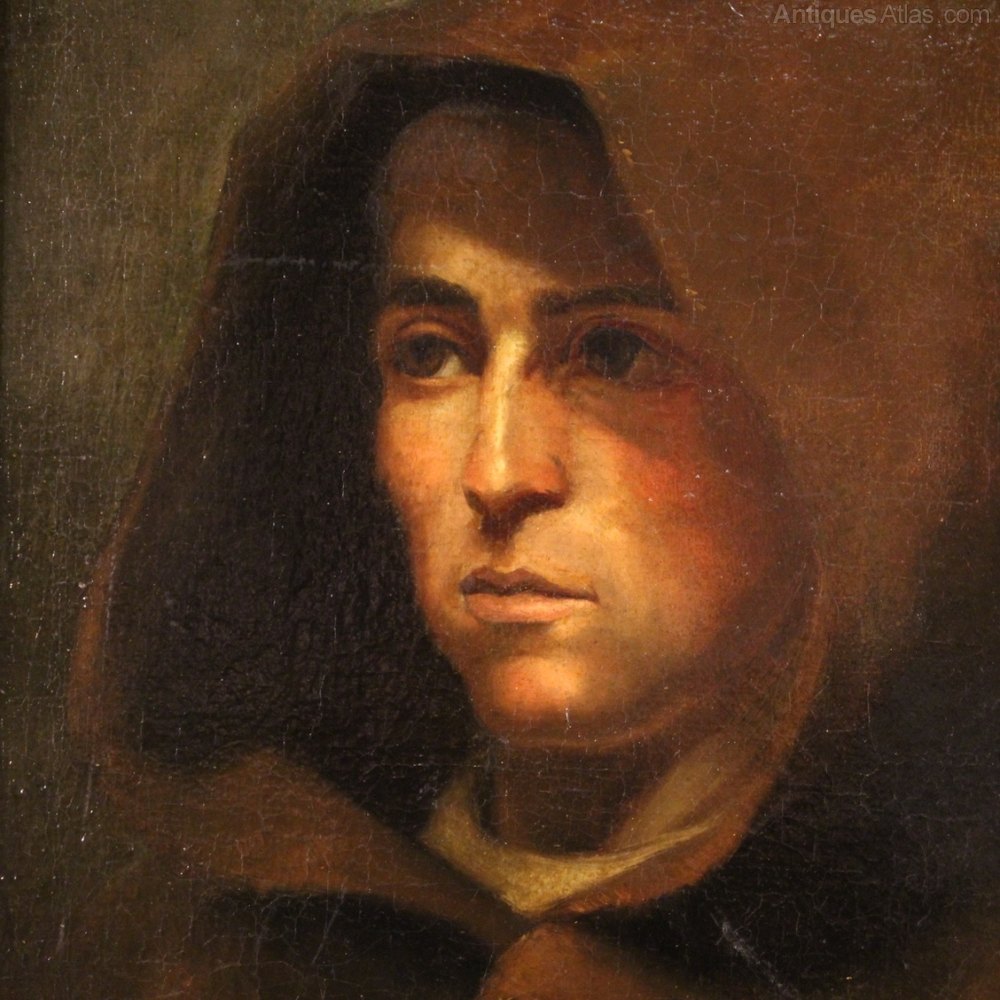 Antiques Atlas - Antique Italian Painting Portrait Of A Friar