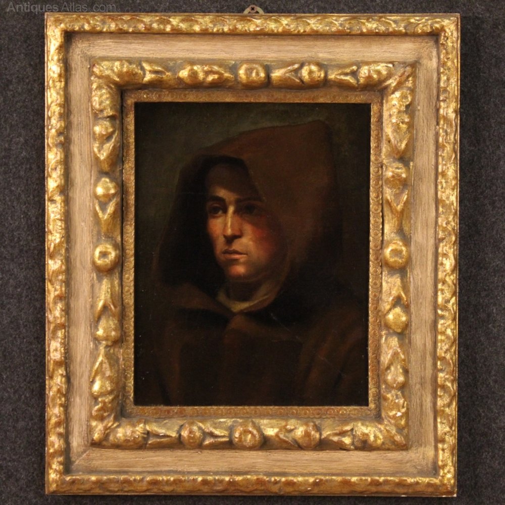 Antiques Atlas - Antique Italian Painting Portrait Of A Friar