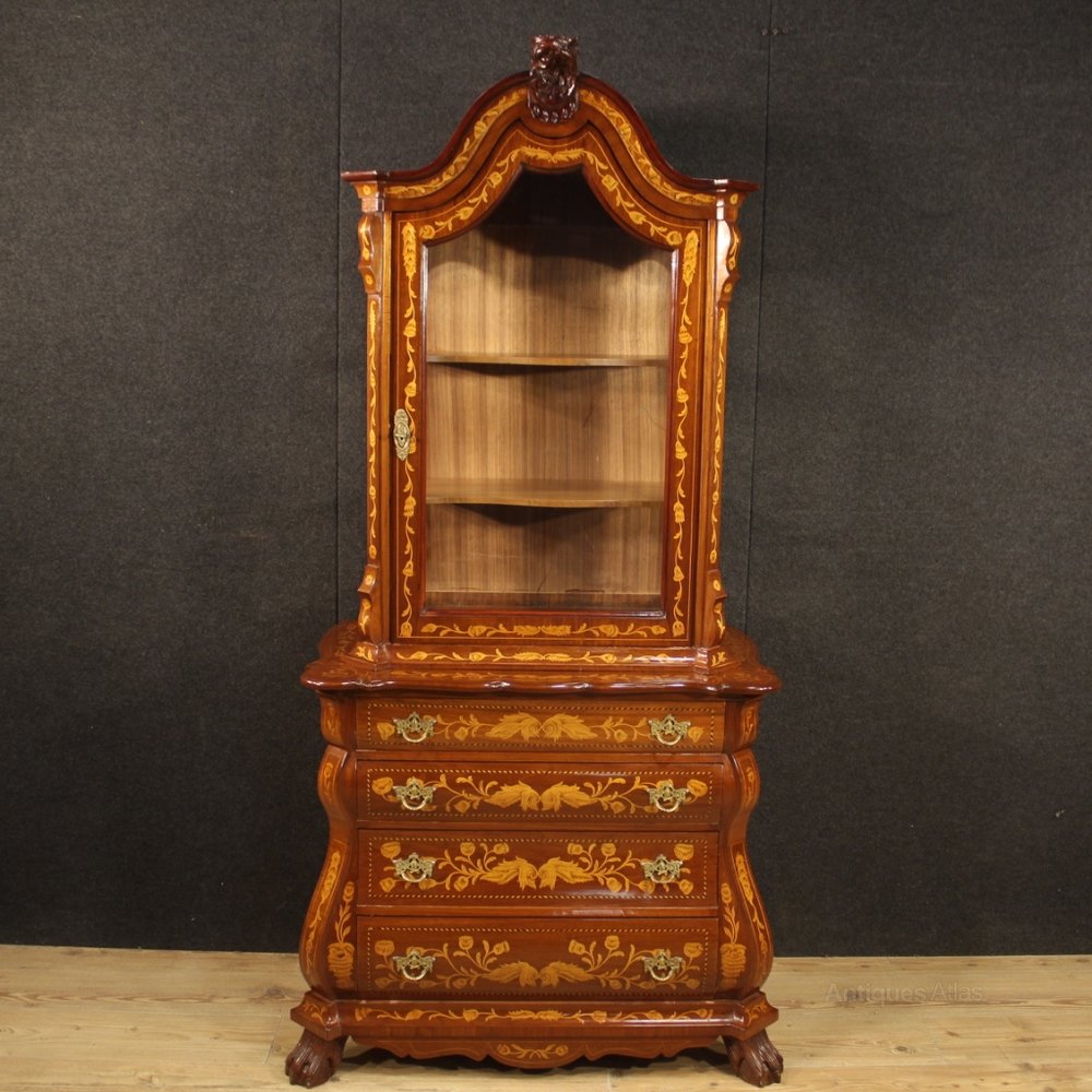 Antiques Atlas - Dutch Display Cabinet In Inlaid Wood