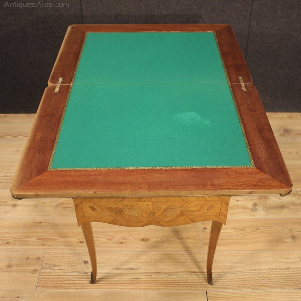 Antiques Atlas - French Game Table In Inlaid Wood From 20th Century