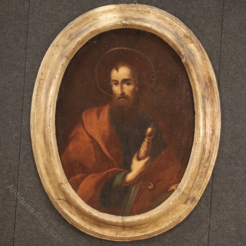Antiques Atlas - Great Religious Oval Painting From 17th Century