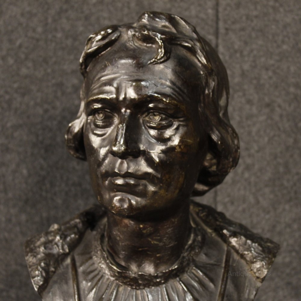 Antiques Atlas - Italian Metal Bust Representing A Noble Figure