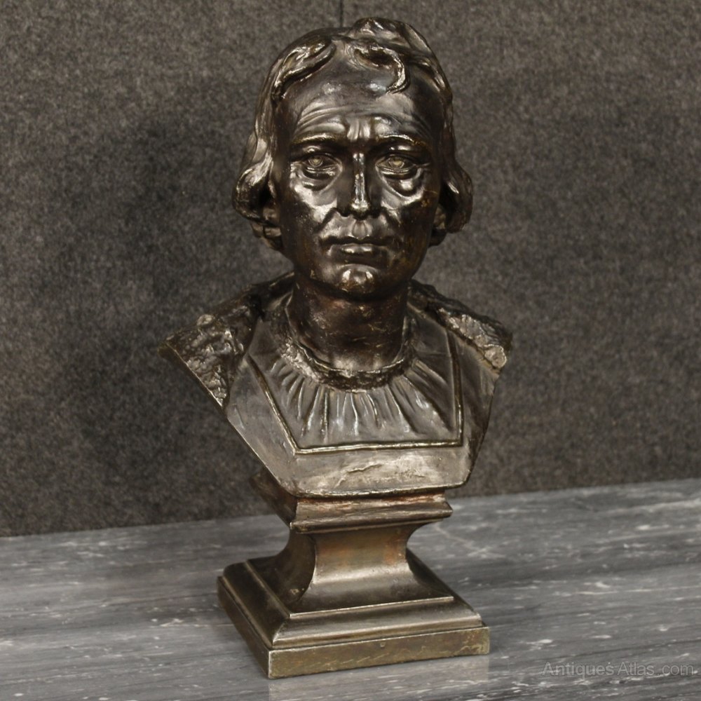 Antiques Atlas - Italian Metal Bust Representing A Noble Figure