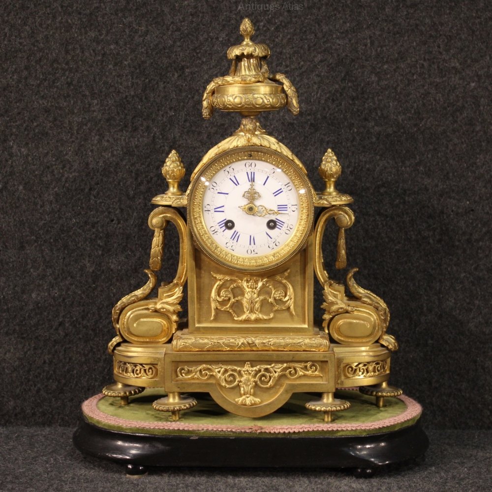 Antiques Atlas - Italian Clock In Gilt Bronze From The 19th Century