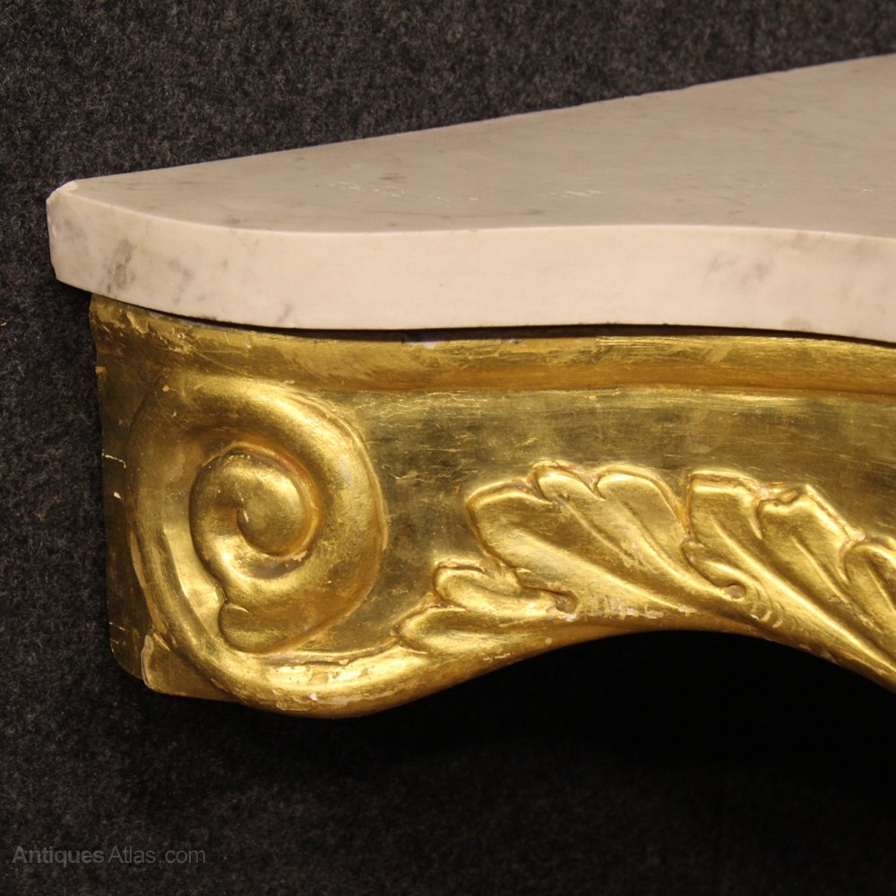 Antiques Atlas - Italian Gilt Console Table With Marble Top