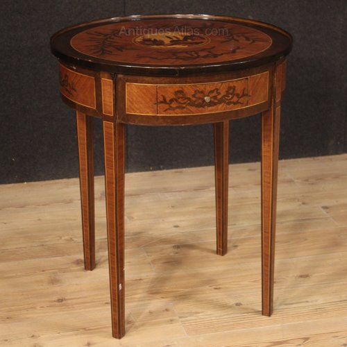 Antiques Atlas - Italian Inlaid Side Table In Louis XVI Style