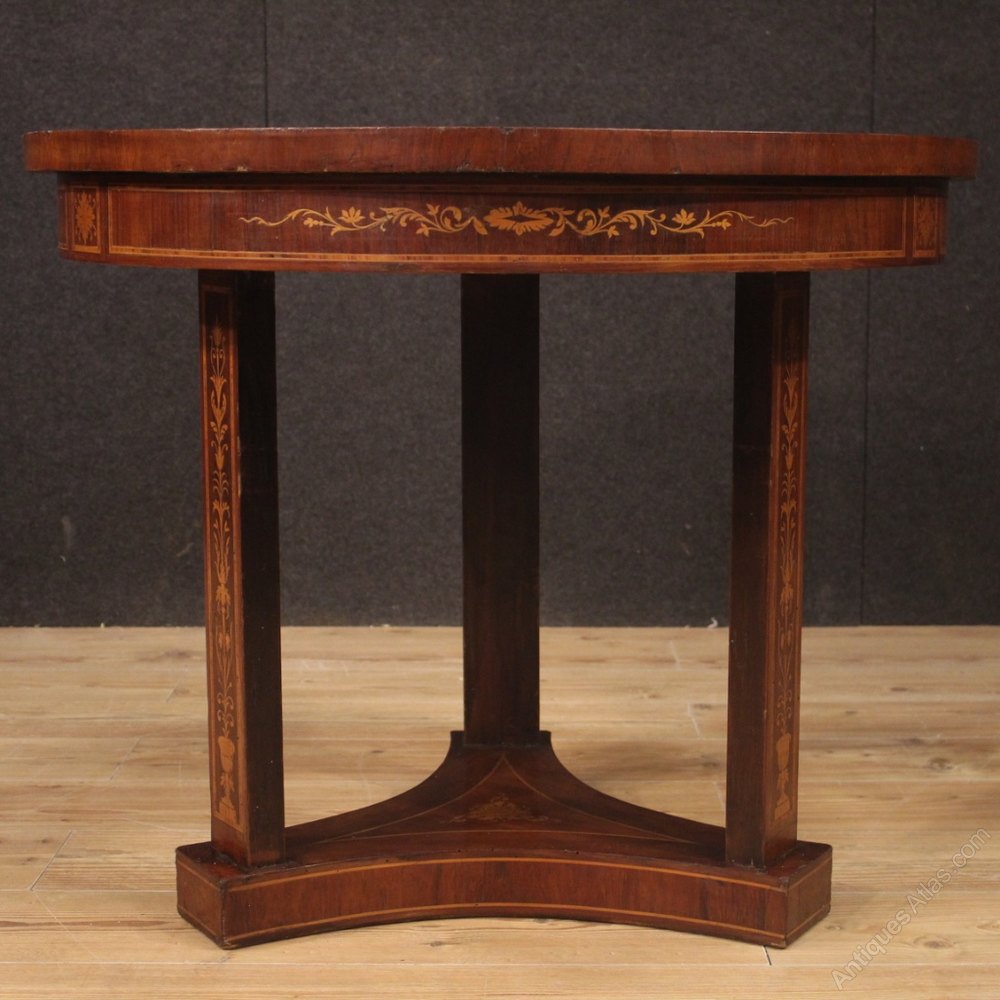 Antiques Atlas - Italian Inlaid Side Table In Walnut, Rosewood