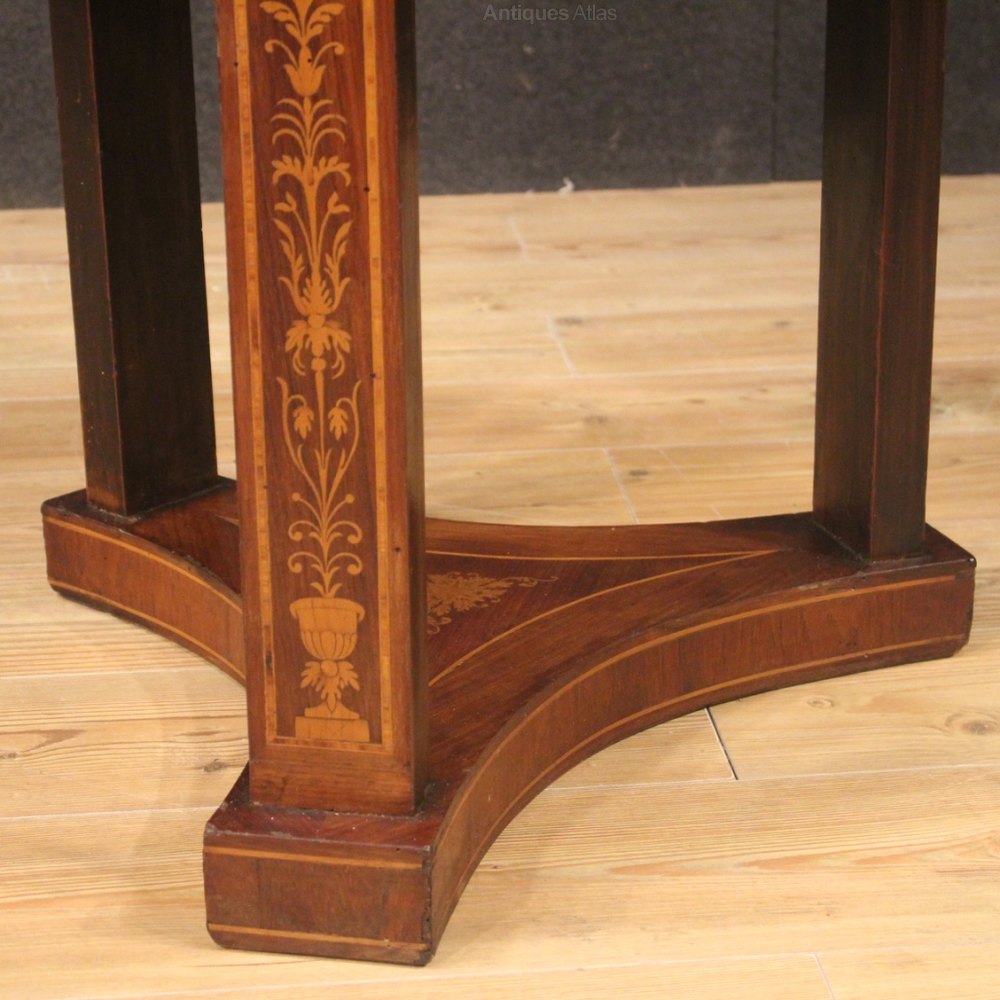 Antiques Atlas - Italian Inlaid Side Table In Walnut, Rosewood
