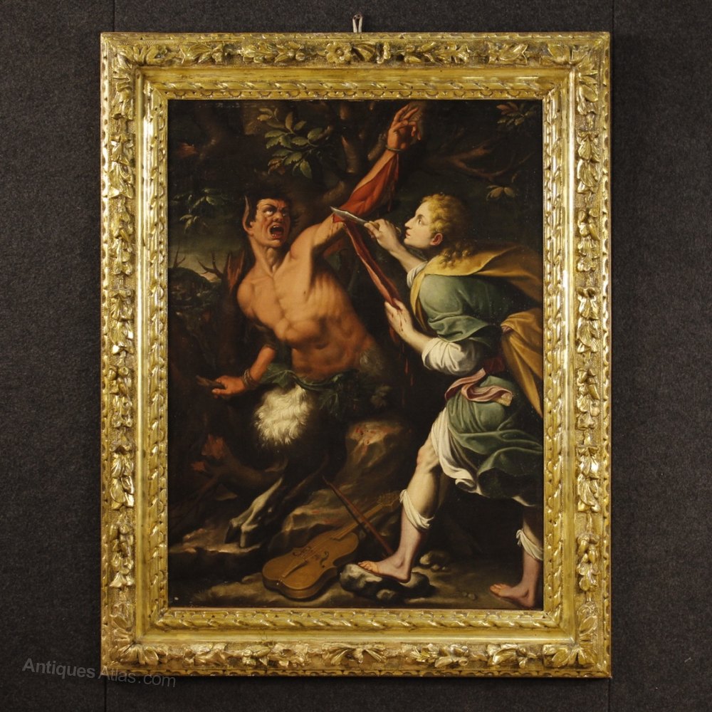 Antiques Atlas - Italian Painting Apollo That Dazzles Marsyas