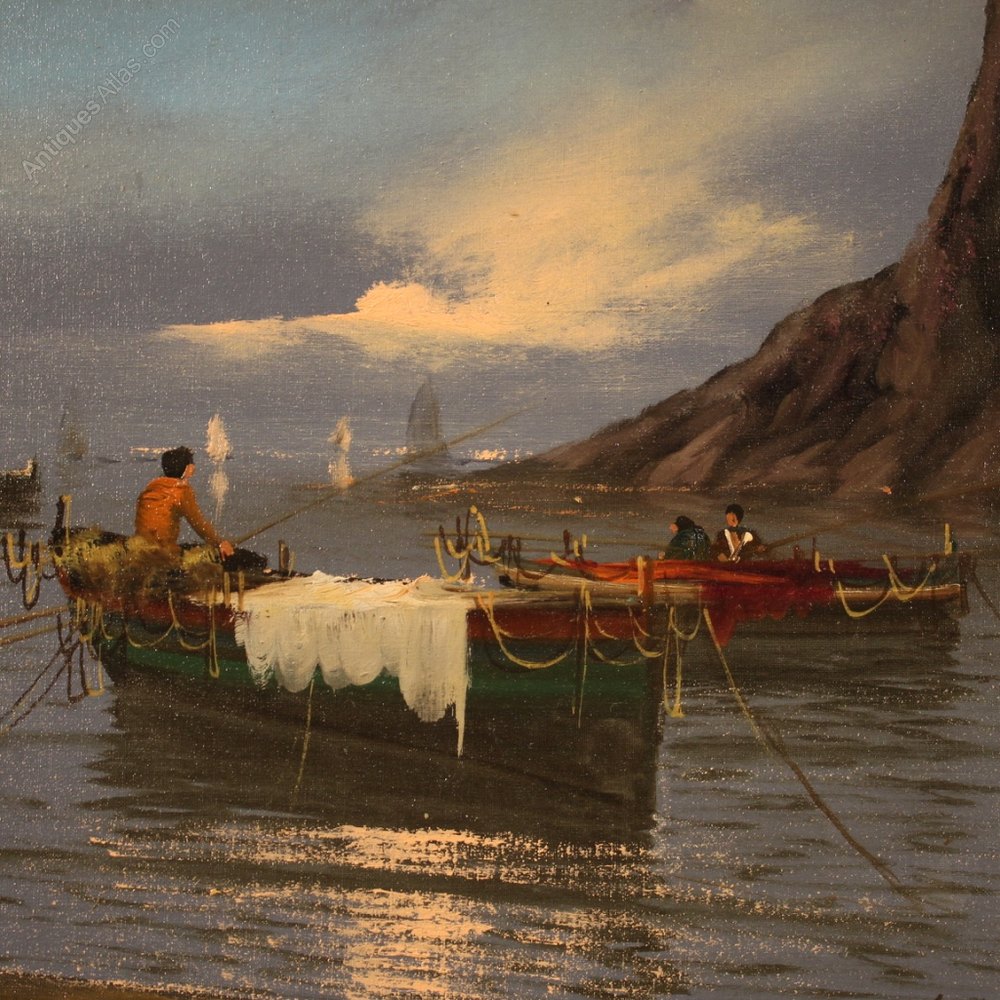 Antiques Atlas - Italian Seascape Painting Signed And Dated
