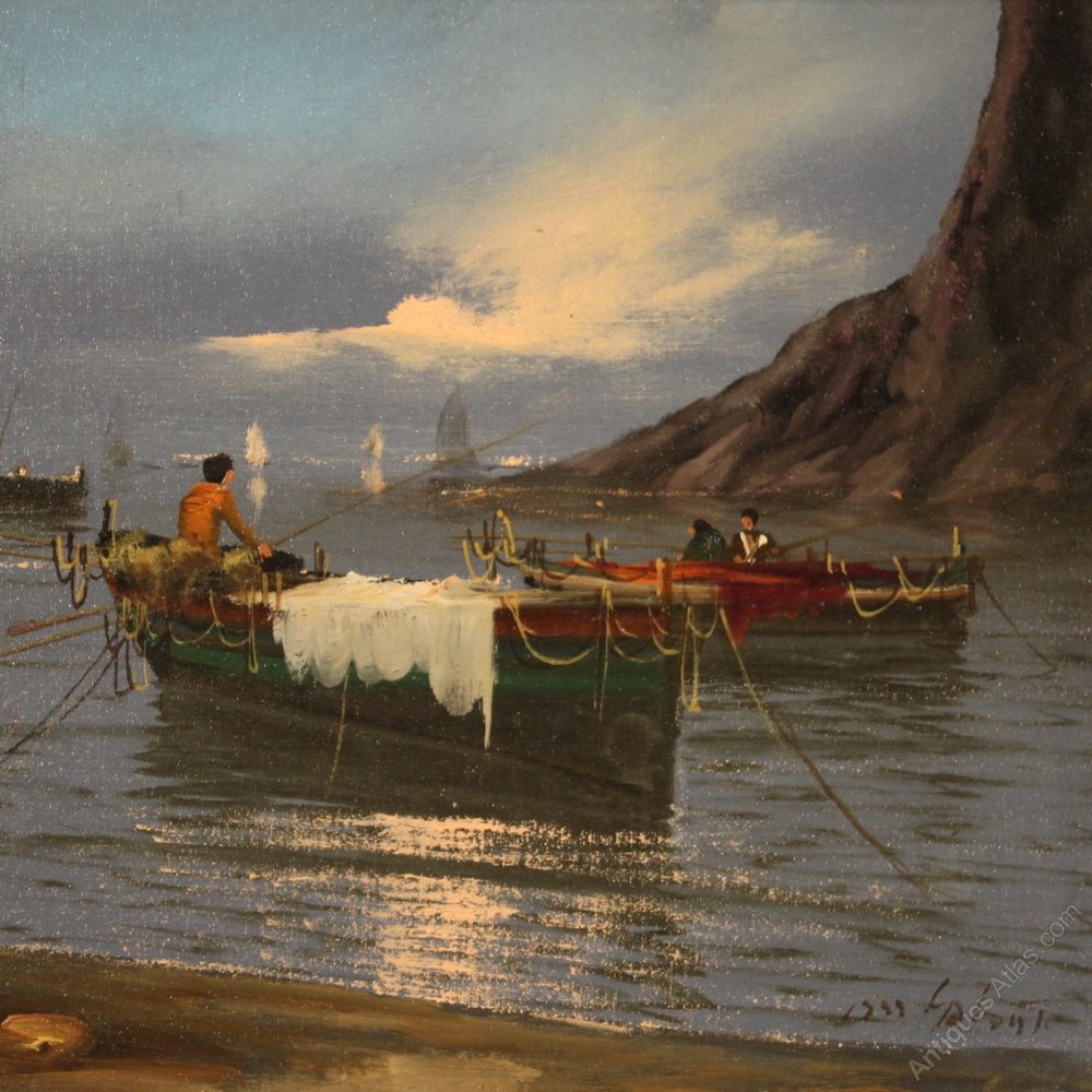 Antiques Atlas - Italian Seascape Painting Signed And Dated
