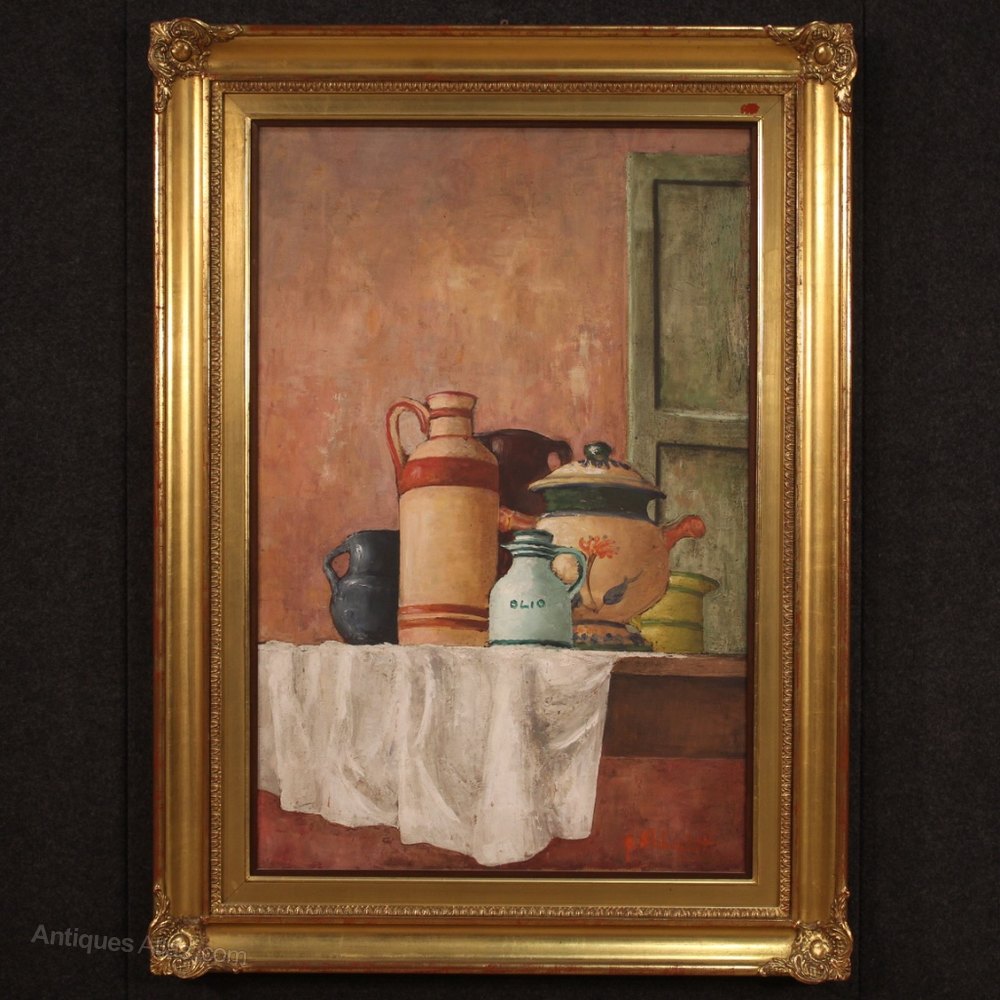 Antiques Atlas - Italian Still Life Painting Signed And Dated 1968