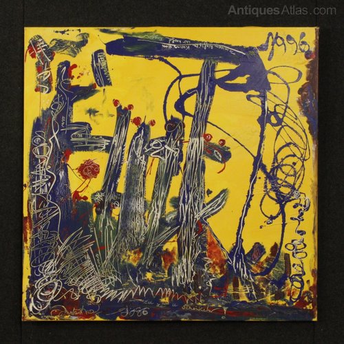 Antiques Atlas - Modern Dutch Abstract Mixed Media Painting