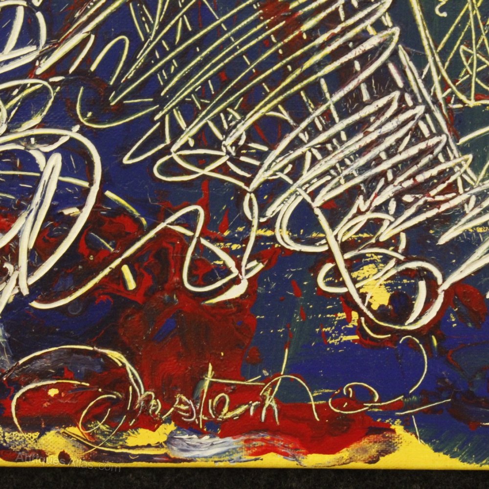 Antiques Atlas - Modern Dutch Abstract Mixed Media Painting