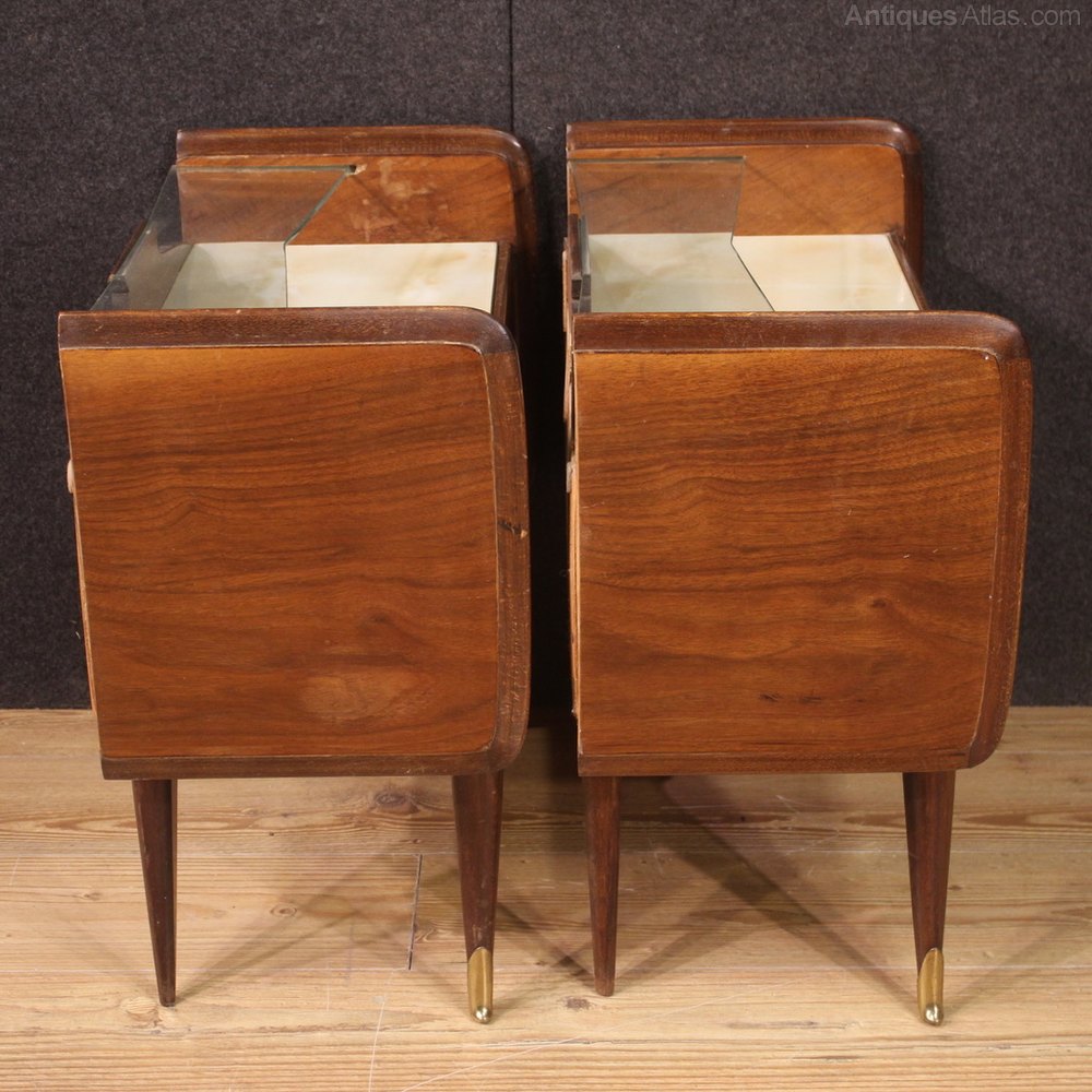 Antiques Atlas - Pair Of Italian Design Bedside Tables From The 50s ...