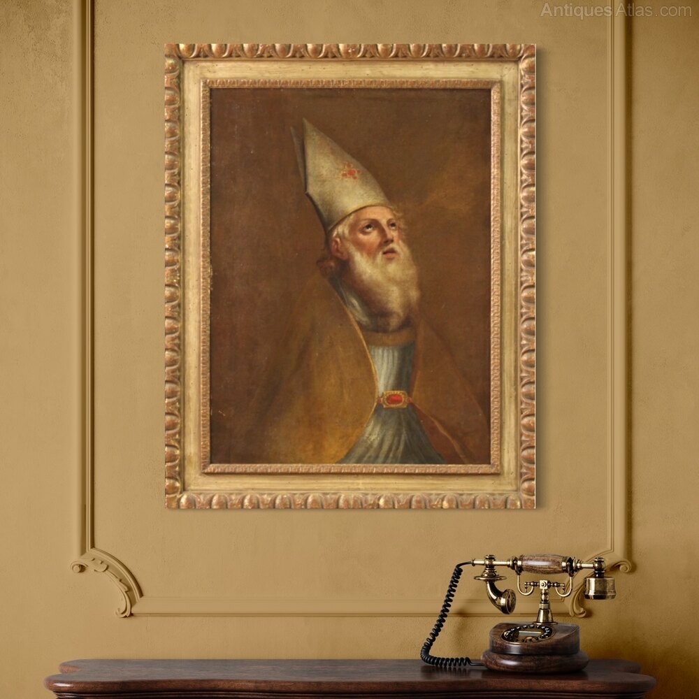 Antiques Atlas - Portrait Of A Bishop Painting From The 18th Century