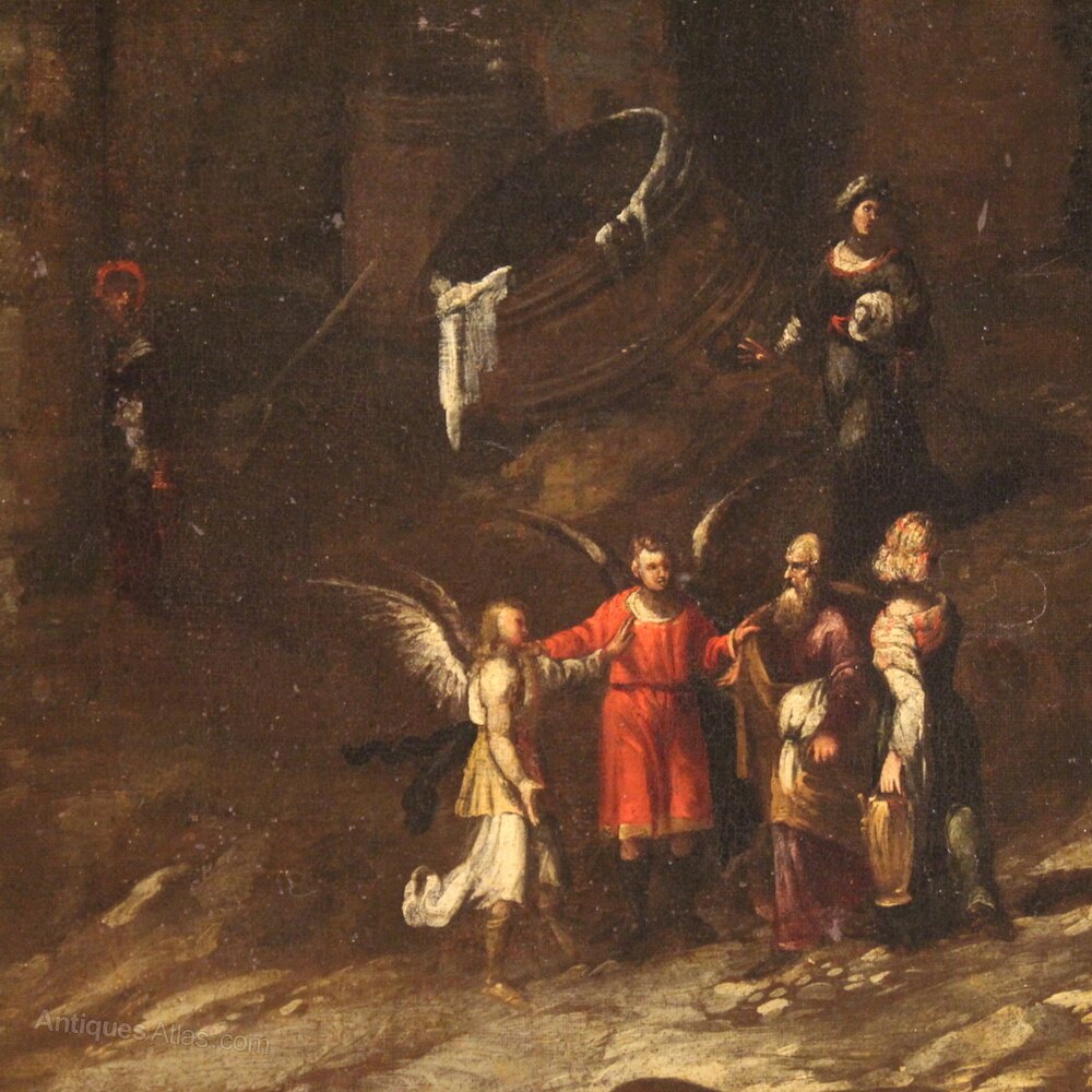 Antiques Atlas - Religious Framework Lot Receives The Two Angels ...