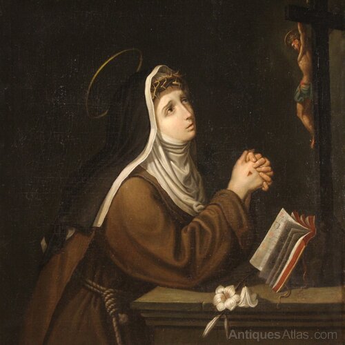 Antiques Atlas - Religious Painting Of 18th Century Saint Catherine ...