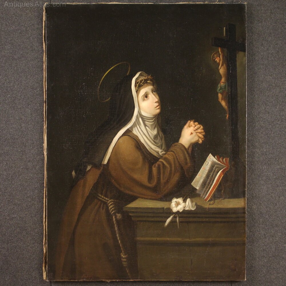 Antiques Atlas - Religious Painting Of 18th Century Saint Catherine ...