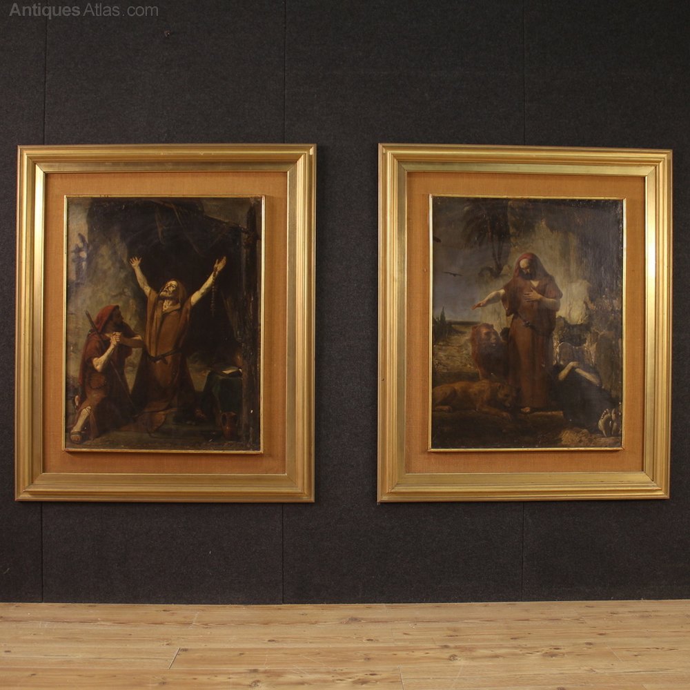 Antiques Atlas - The Vision Of Saint Anthony The Abbot Painting