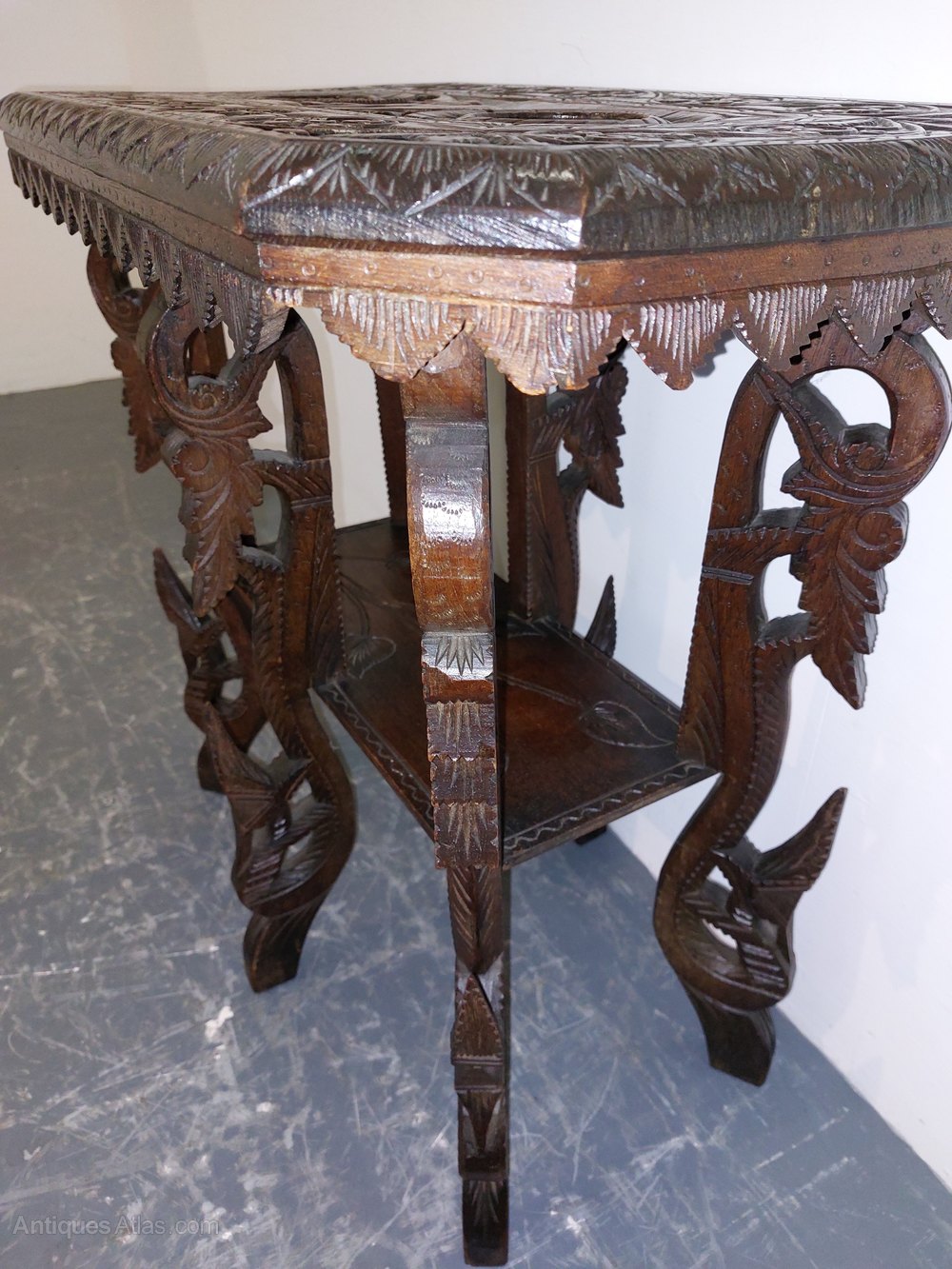 Anglo Indian Carved Hardwood Elephant Table as1084a257 / AA/257 ...