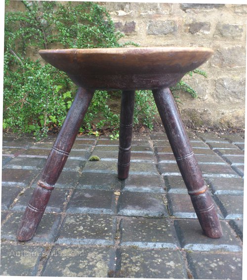 Sycamore & Ash Dairy Stool - Antiques Atlas