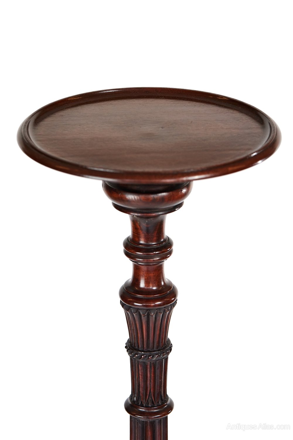 Edwardian Mahogany & Carved Torchere Stand - Antiques Atlas