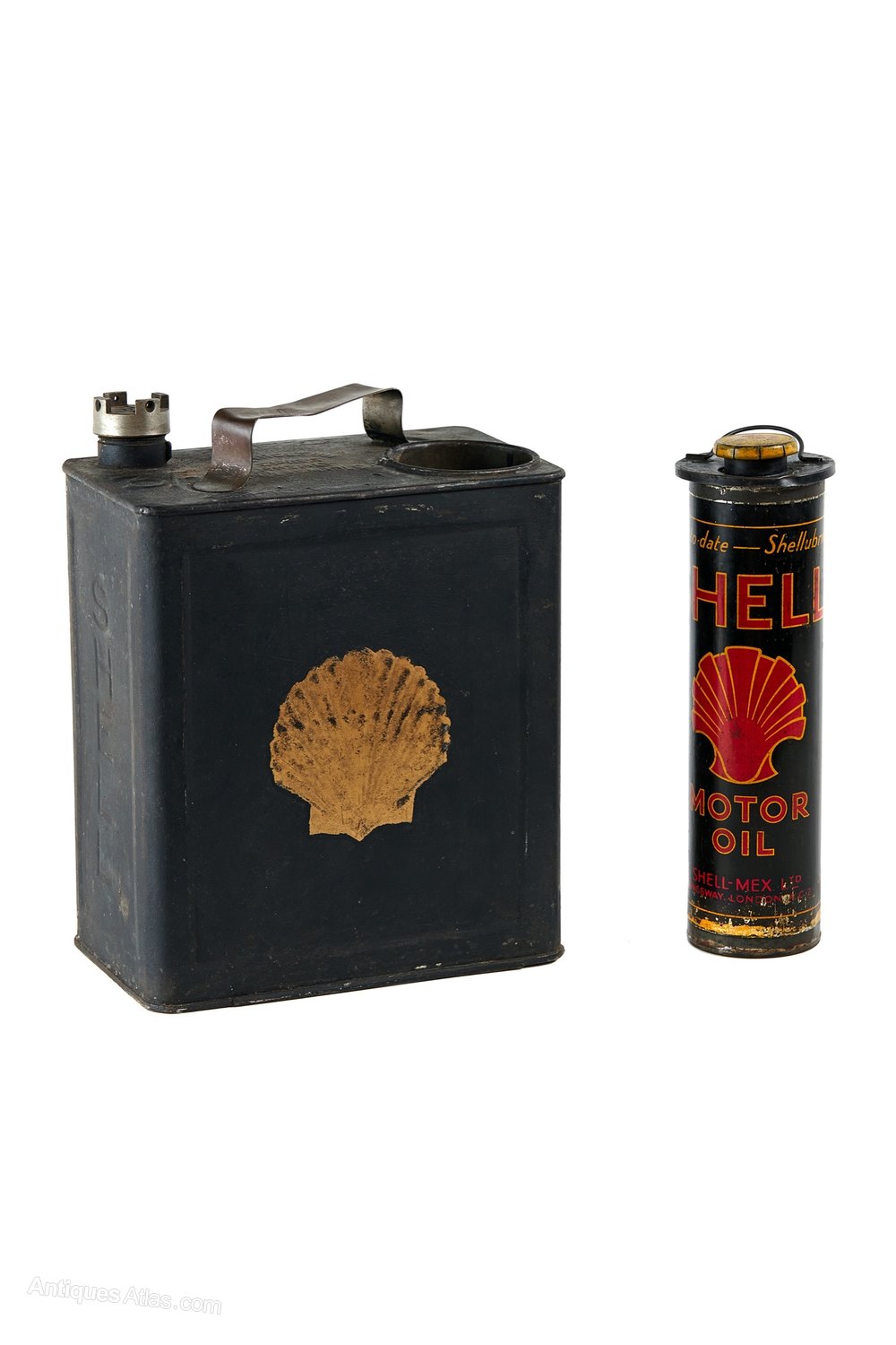 Antiques Atlas - Rare Vintage Shell 2 Gallon Petrol Can With Inset Cylinder
