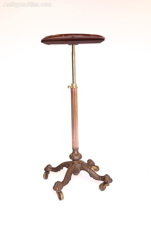 Victorian Brass & Iron Telescopic Lamp Table, as740a1620 / ja62 ...