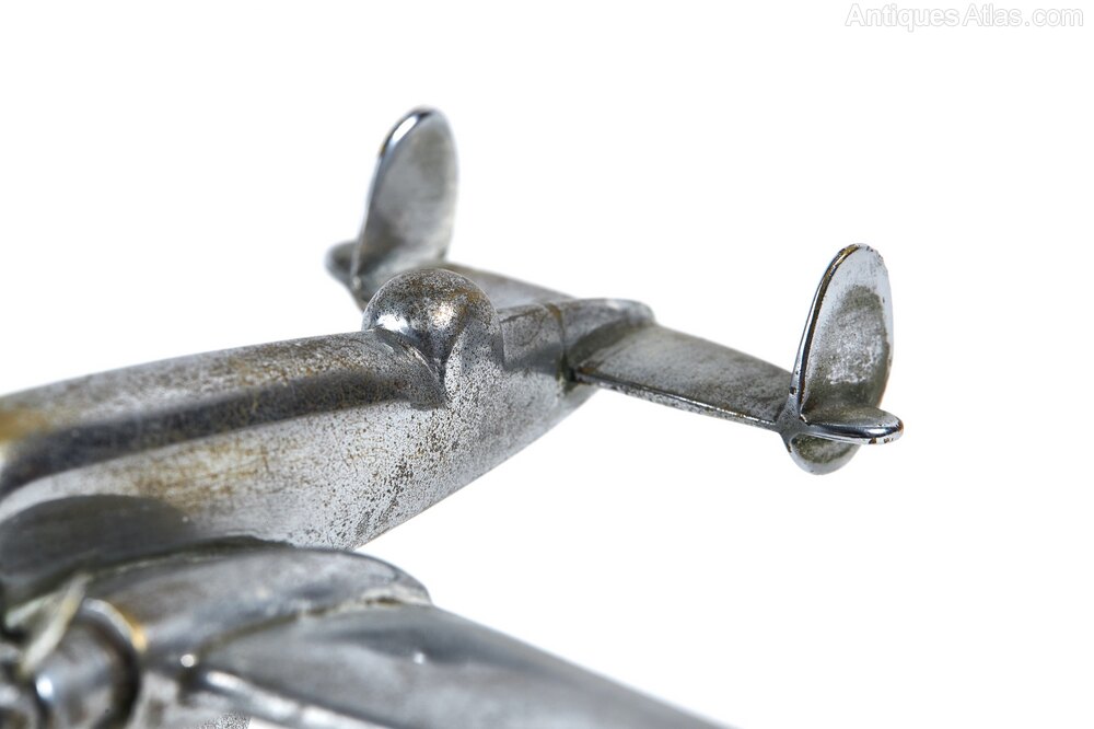 Antiques Atlas - Vintage Chrome Model Of WW11 Bomber Airplane On Stand