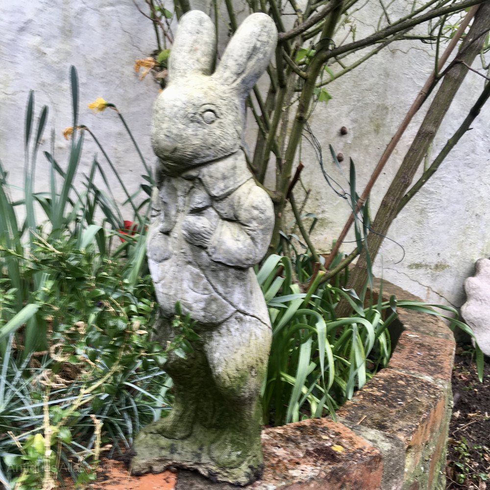 Antiques Atlas - Vintage White Rabbit Garden Statue