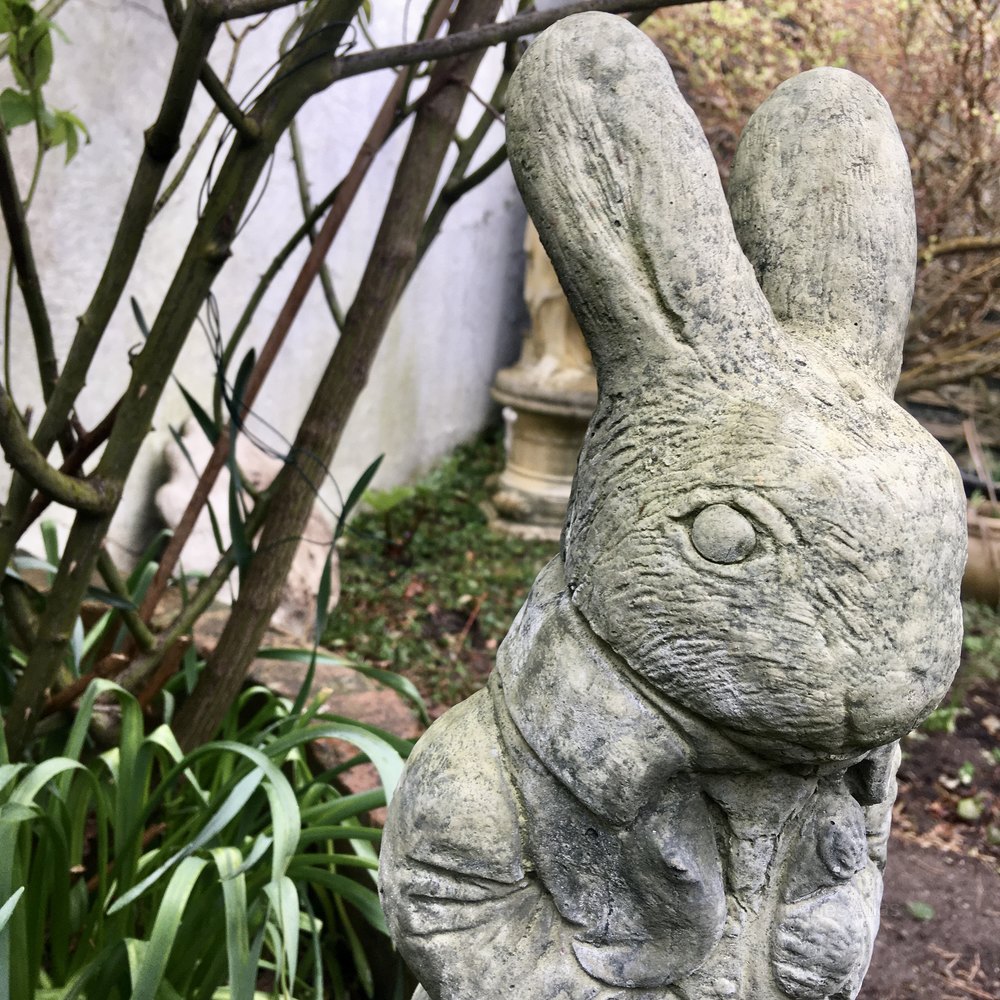 Antiques Atlas - Vintage White Rabbit Garden Statue
