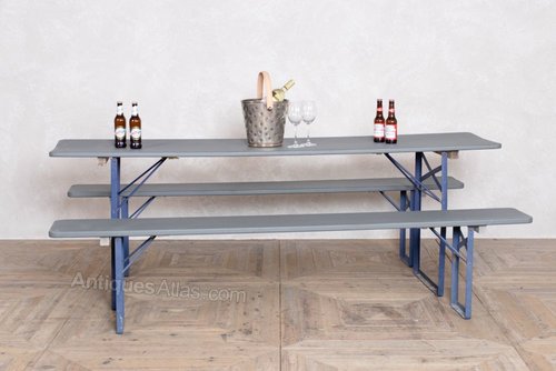 Antiques Atlas - Bierkeller Foldable Table And Bench Set
