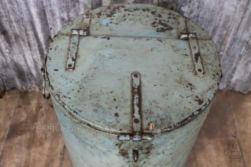 Antiques Atlas - Industrial Vintage Light Blue Metal Container