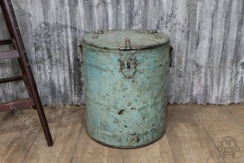 Antiques Atlas - Industrial Vintage Light Blue Metal Container