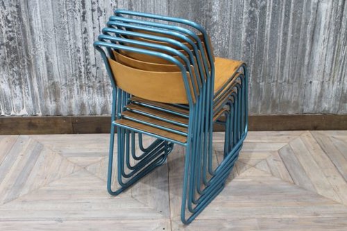 Antiques Atlas - Metallic Blue Stacking Chair