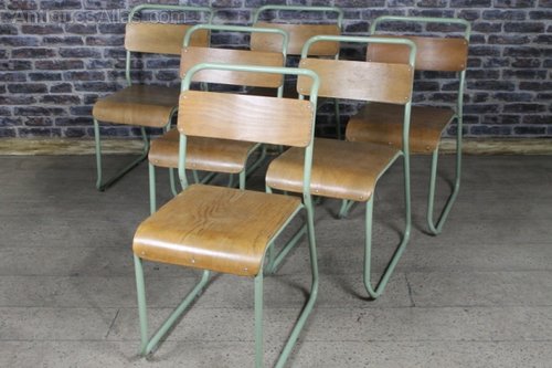Antiques Atlas - Pale Green Stacking Chair Vintage Restuarant Chair