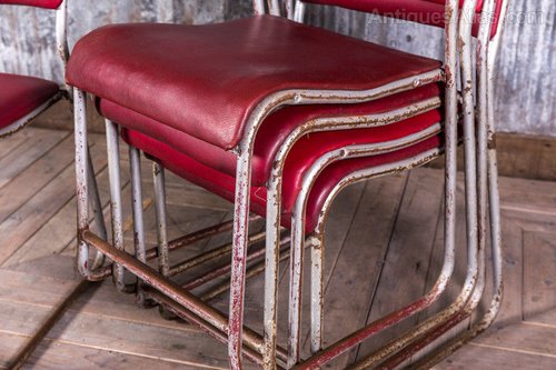 Antiques Atlas - Red Padded Stacking Chairs as175a2655 / SC725