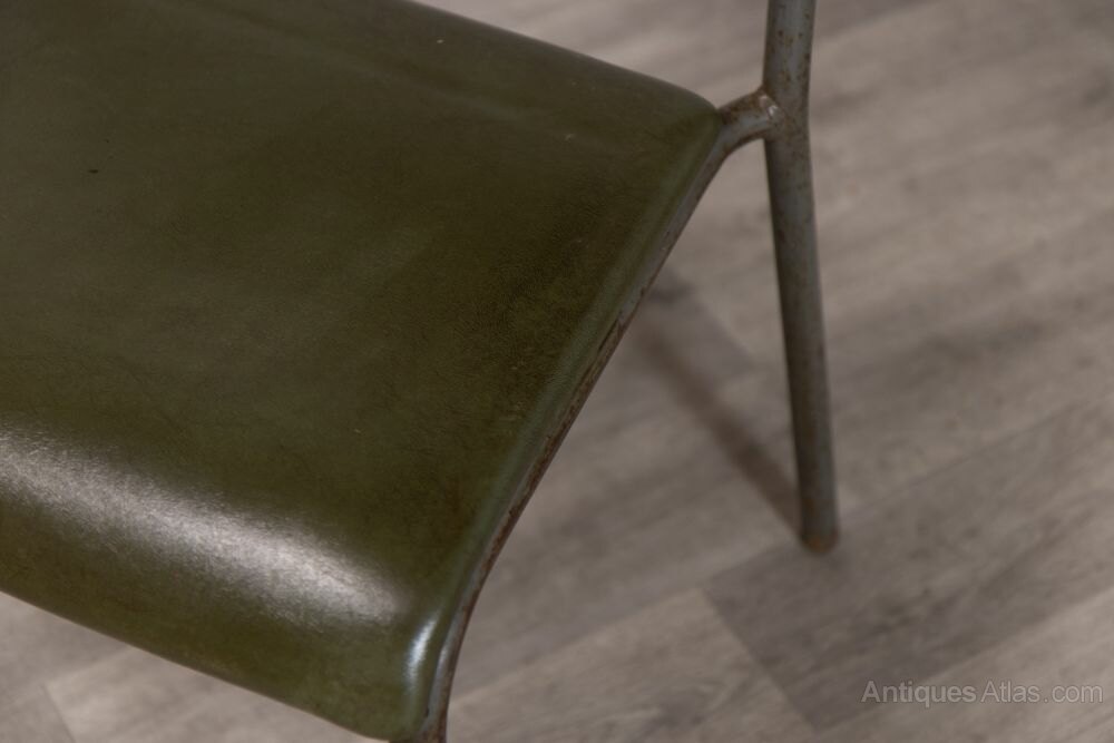 Antiques Atlas - Set Of 8 Vintage 1950s Dark Green Stacking Chairs ...