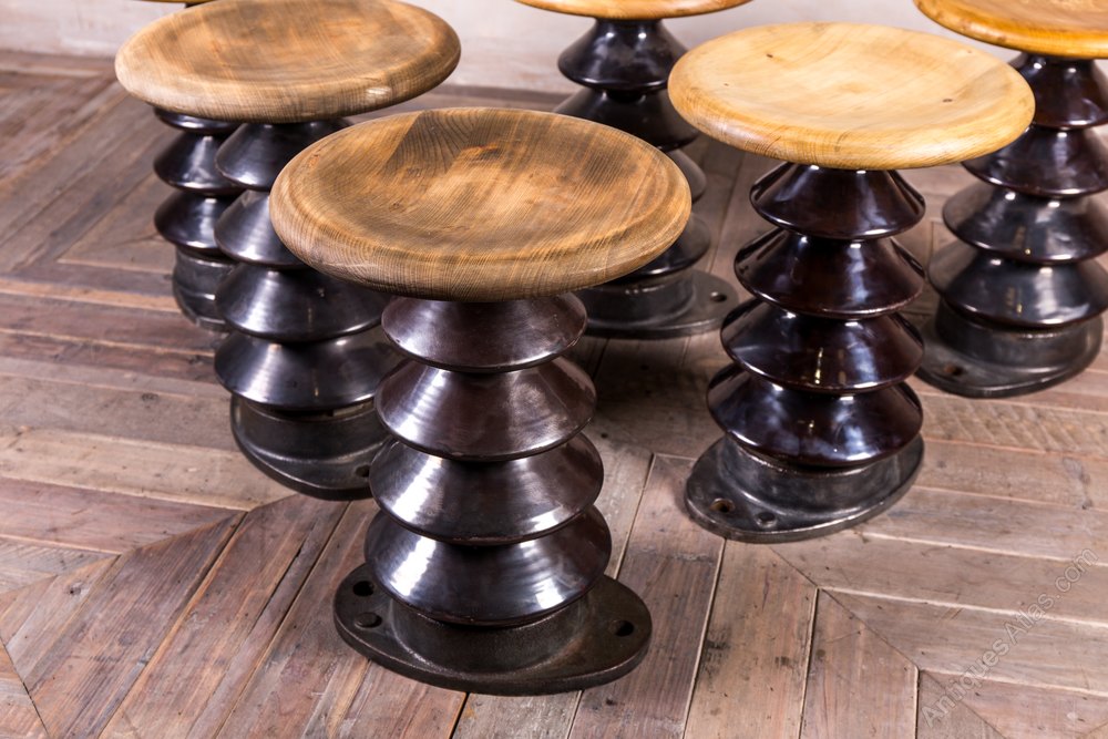 Antiques Atlas - Upcycled Industrial Stools Electricity Conductors ...