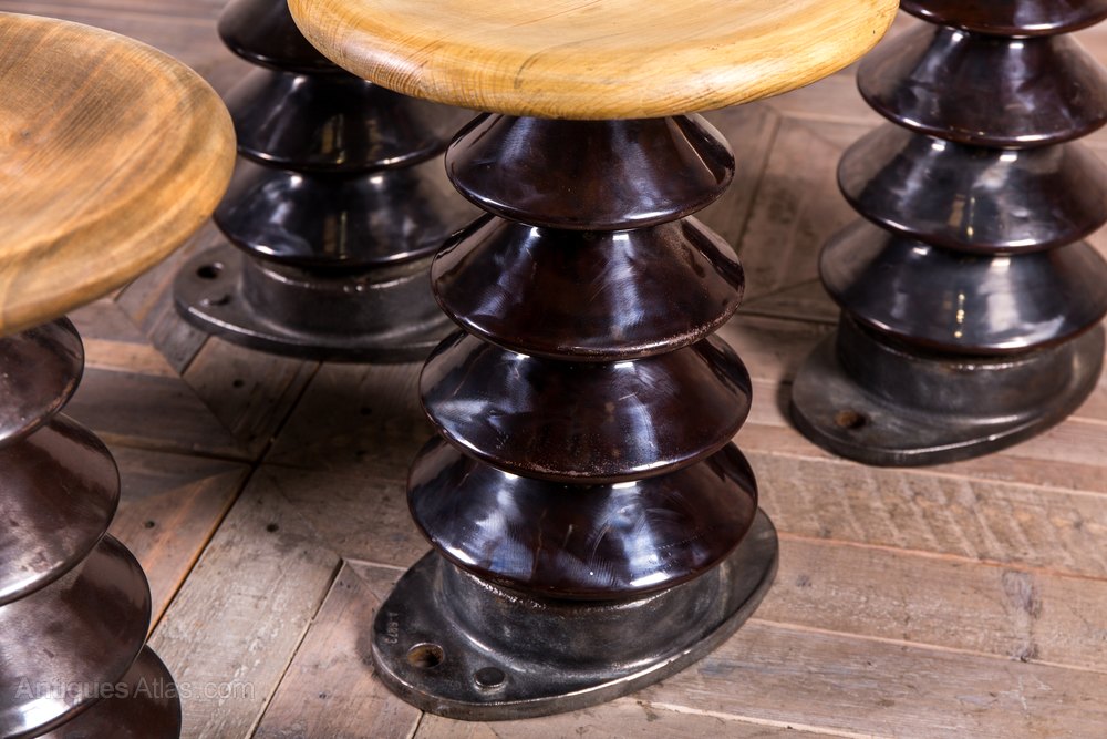 Antiques Atlas - Upcycled Industrial Stools Electricity Conductors