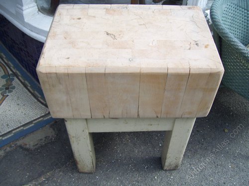 Antique Butcher's Chopping Block On Stand - Antiques Atlas