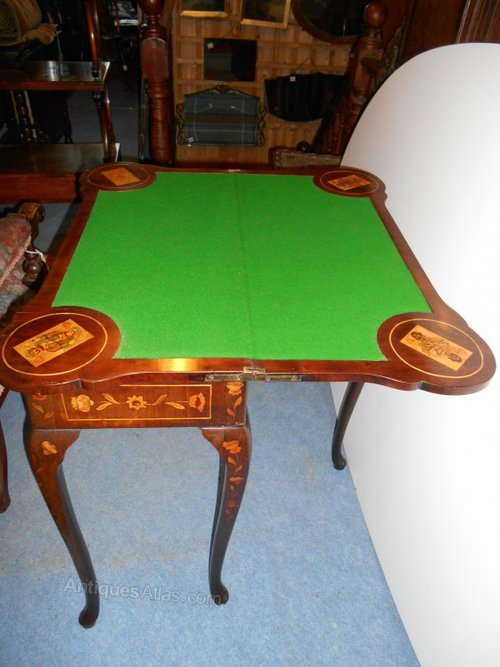 Antique Dutch Marquetry Games Table - Antiques Atlas