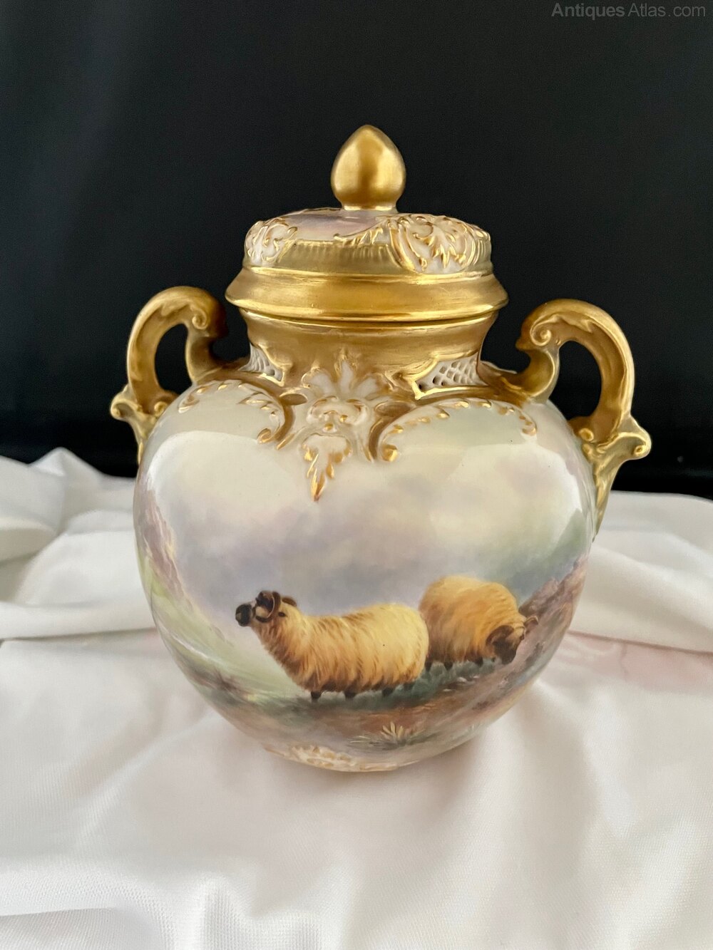 Antiques Atlas - Royal Worcester Pot Signed H Davis as805a133