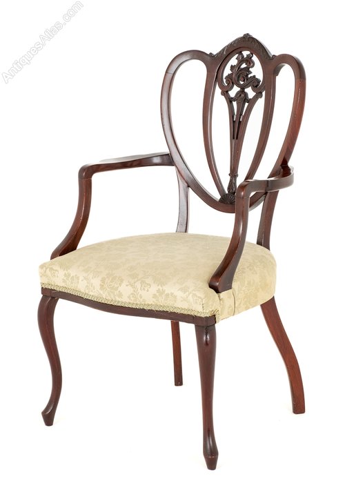 French Style Mahogany Arm Chair - Antiques Atlas