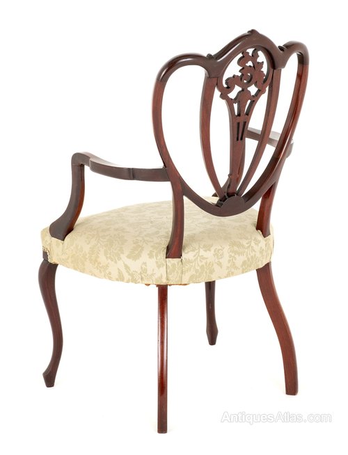 French Style Mahogany Arm Chair - Antiques Atlas
