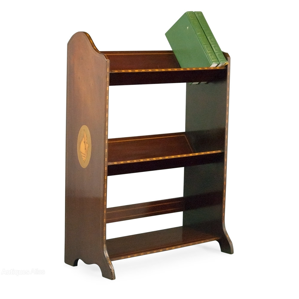 Edwardian Mahogany & Inlaid Book Trough Or Stand - Antiques Atlas